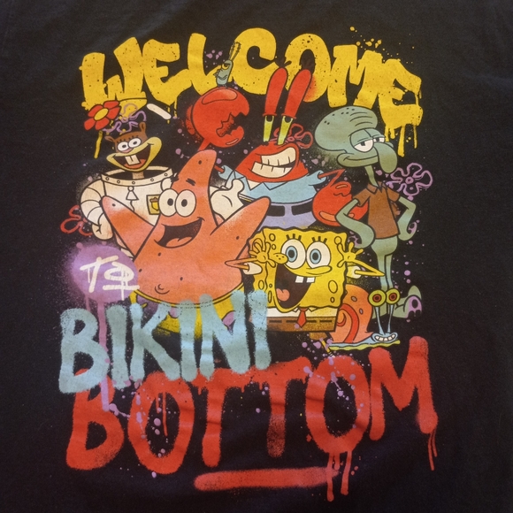 SpongeBob Squarepants | Tops | Spongebob Squarepants Black Tee | Poshmark